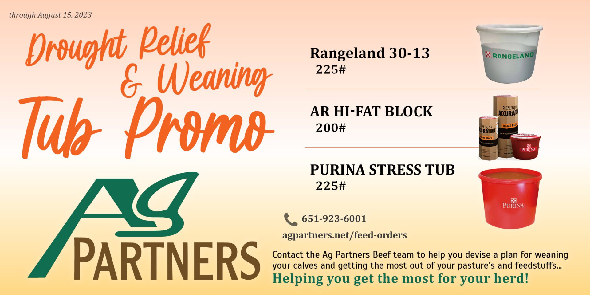 Beef: Drought & Weaning Tub Promo - Ag Partners